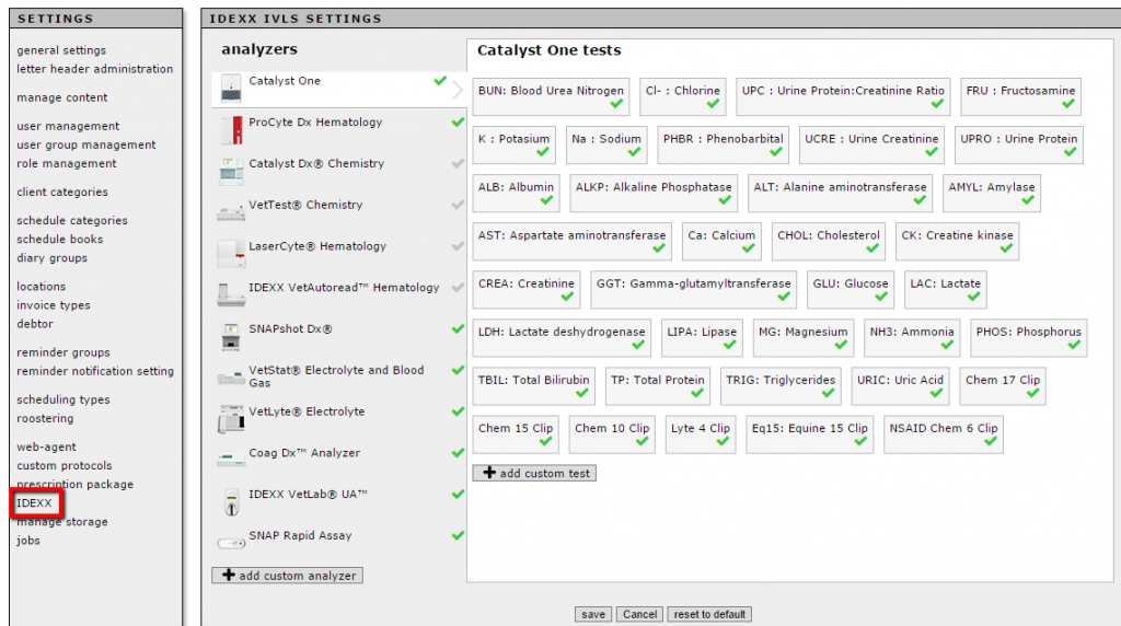 IDEXX VetLab Station Integration – Settings – Animana Knowledge Base
