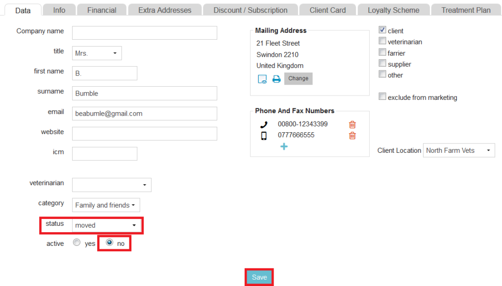 How do I make a client inactive? – Animana help hub