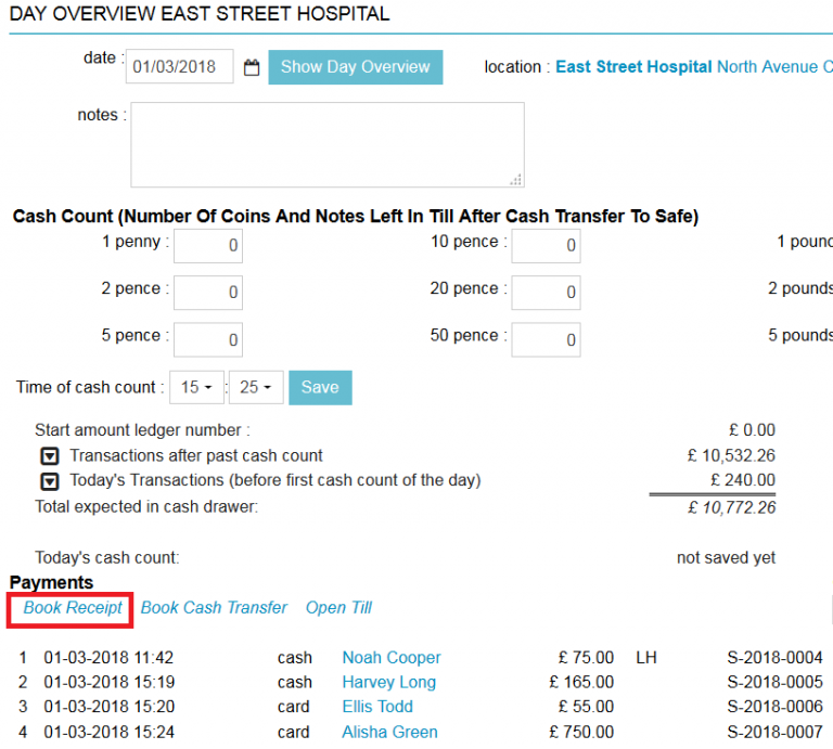How do I do a cash count at the end of the day? – Animana help hub