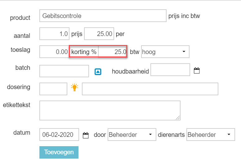 Hoe kan ik een (actie)korting toekennen aan een product? – Animana help hub