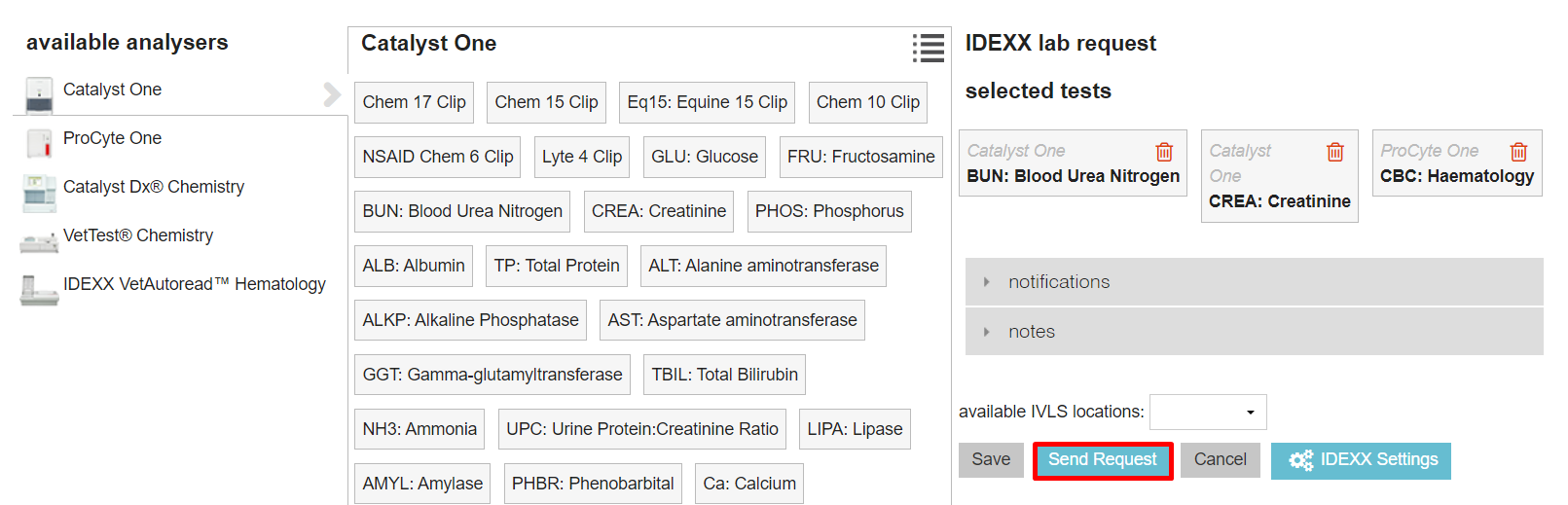 IDEXX VetLab Station Integration – Create a request – Animana help hub
