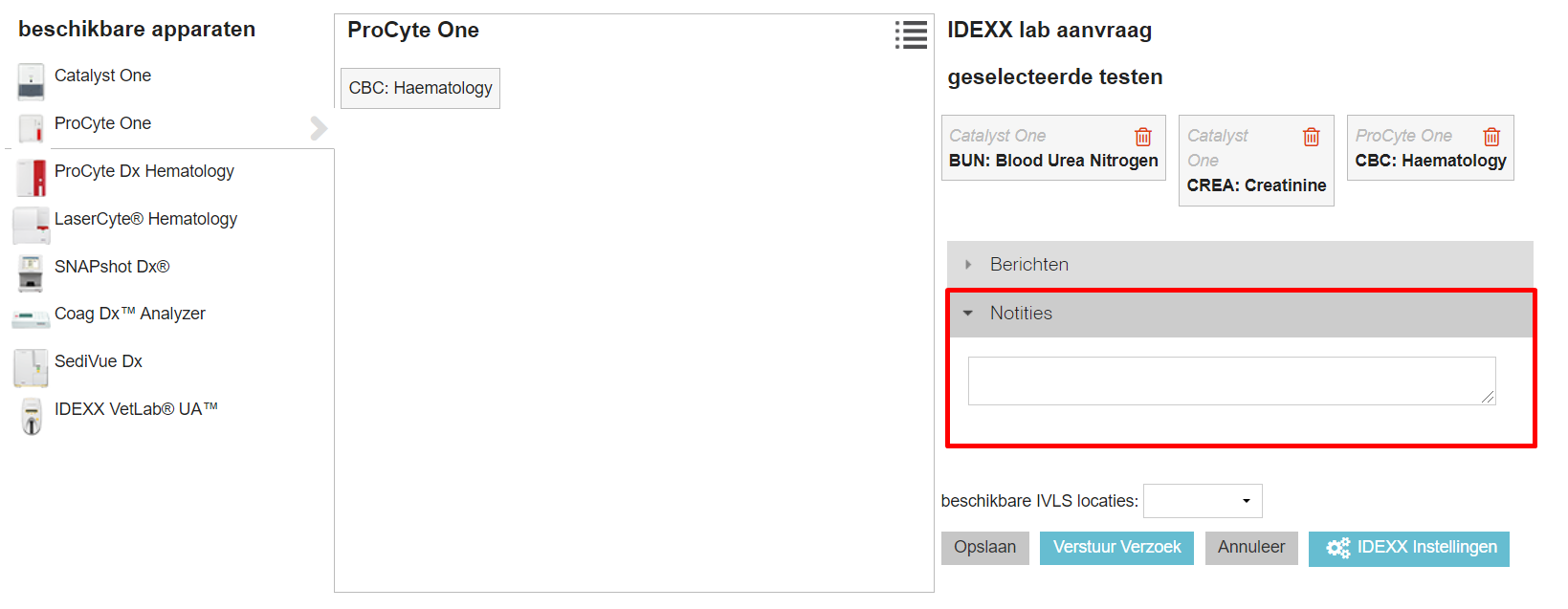 IDEXX VetLab Station Integratie – Een test aanvragen – Animana help hub